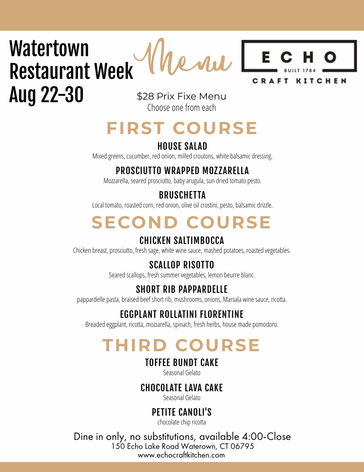 Menu - Echo Craft Kitchen